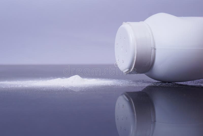 The Baby Powder is Pouring on the Glass Table Stock Image - Image of ...