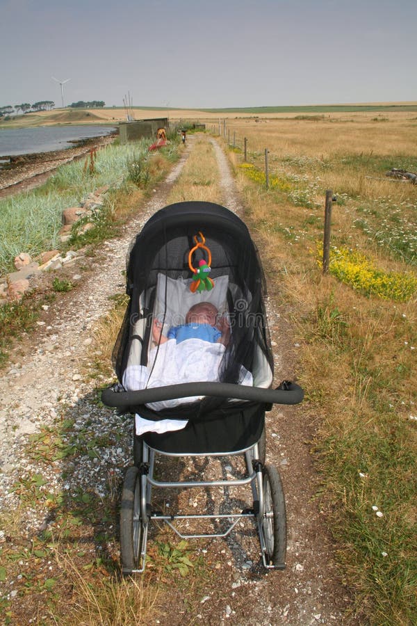 Baby in pram stock photo. Image of adore, baby, child - 2354490