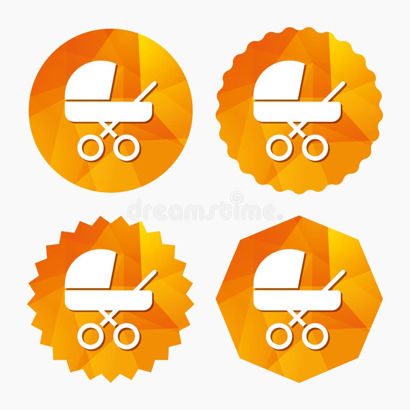 Baby Pram Stroller Sign Icon. Baby Buggy Symbol. Stock Vector ...