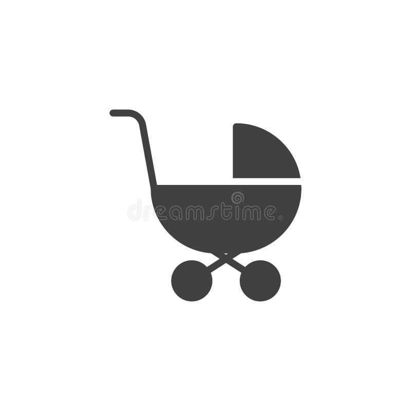 Baby pram vector icon stock vector. Illustration of carriage - 137794234
