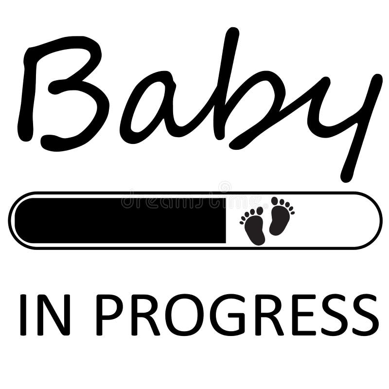 Baby in Progress on White Background. Baby in Progress Logo. Flat Style ...