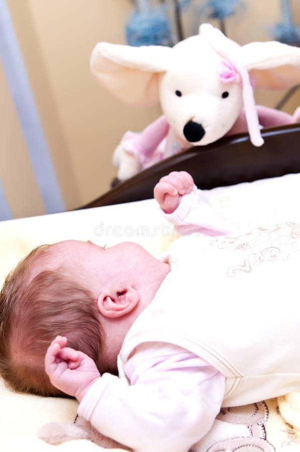 Baby with puppet stock image. Image of little, white - 14395525