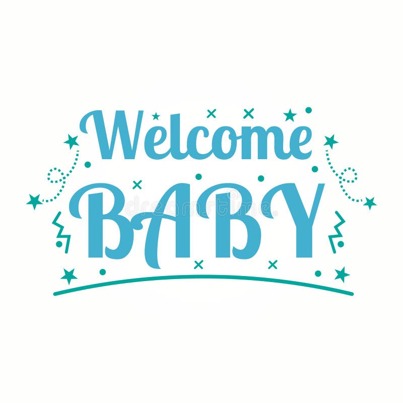 Baby Quote Lettering Welcome Baby Quotes Stock Vector - Illustration of ...