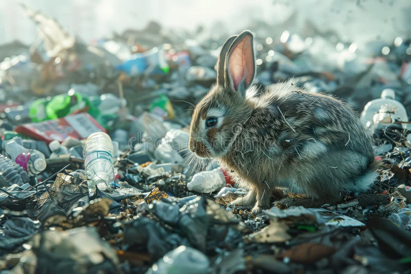 Baby Rabbit Sitting Pile Trash Stock Photos - Free & Royalty-Free Stock ...