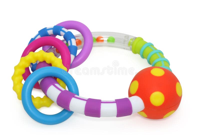 Baby rattle stock image. Image of child, yellow, ring - 4625425