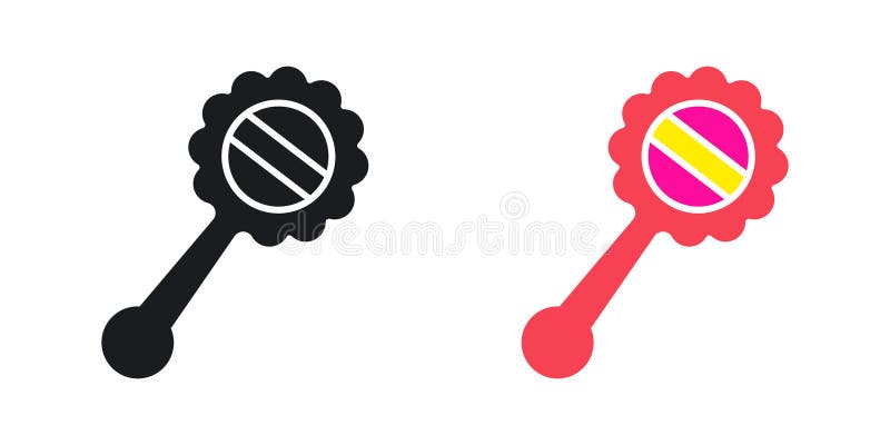 Baby rattle icon vector stock vector. Illustration of retro - 348157492