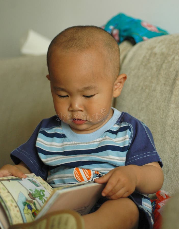 Baby reading stock image. Image of read, child, book, china - 5316103