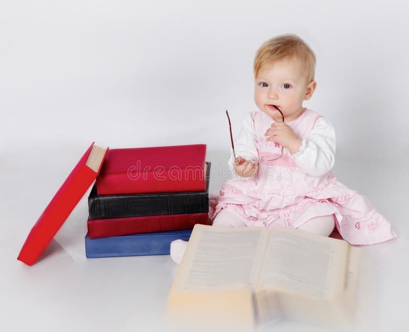 Baby reading book stock photo. Image of intelligent, color - 23506240