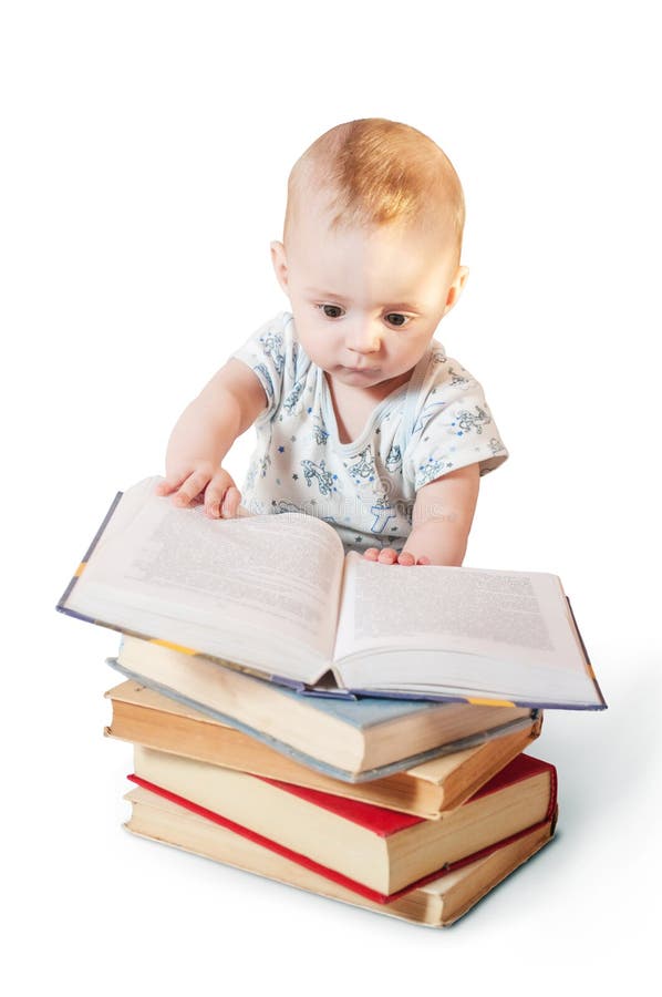 Baby reading stock photo. Image of education, read, beautiful - 59555724