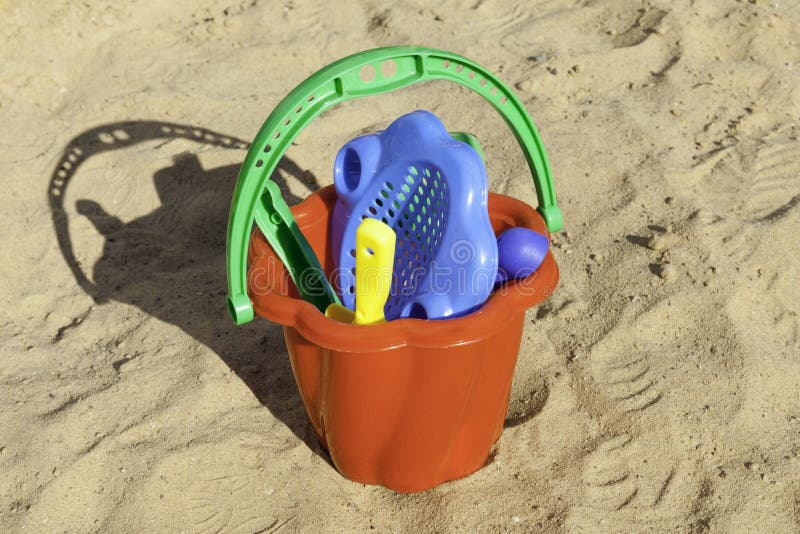 Baby red bucket stock image. Image of colored, little - 43839921