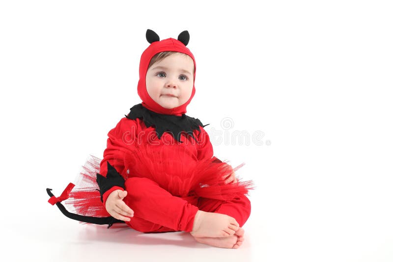 Baby devil stock image. Image of finger, seasonal, dress - 8335181