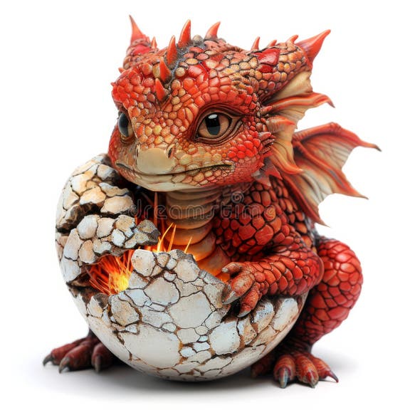 Baby Red Dragon Hatching from it S Egg Stock Photo - Image of fantasy ...