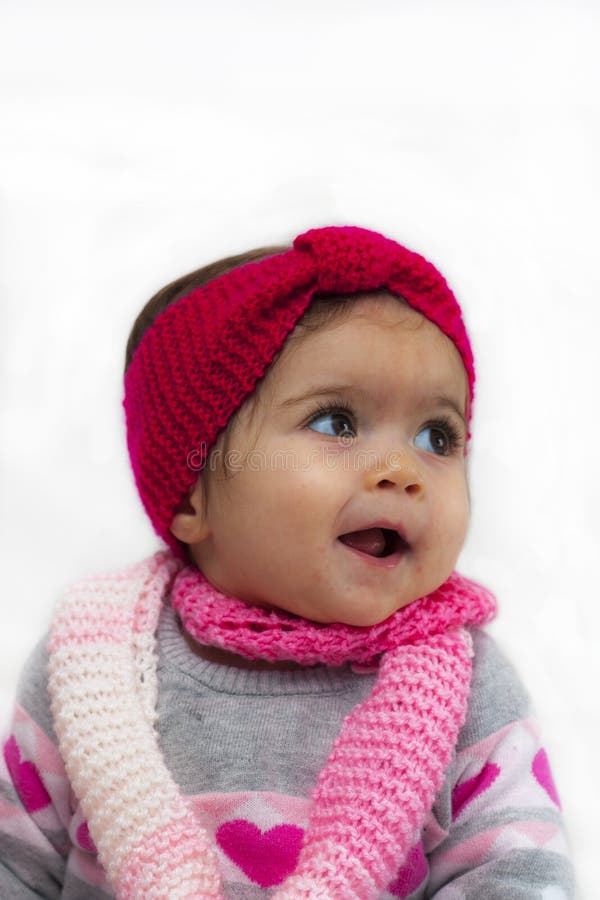 Baby with red headband stock photo. Image of cute, offspring - 85047582