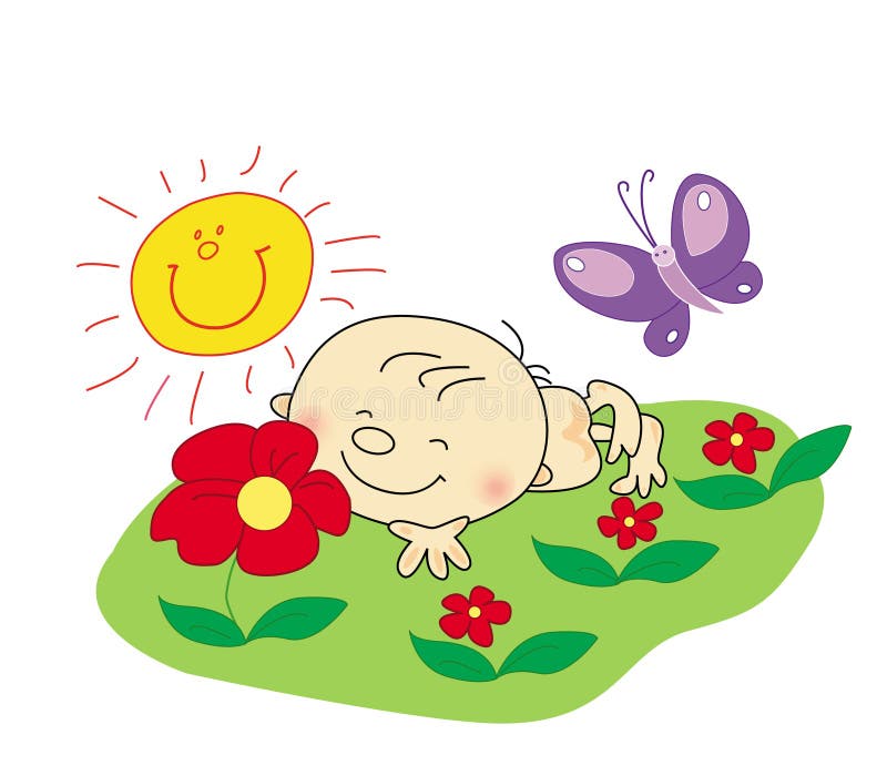 Baby rest in summer stock vector. Illustration of festival - 11527605