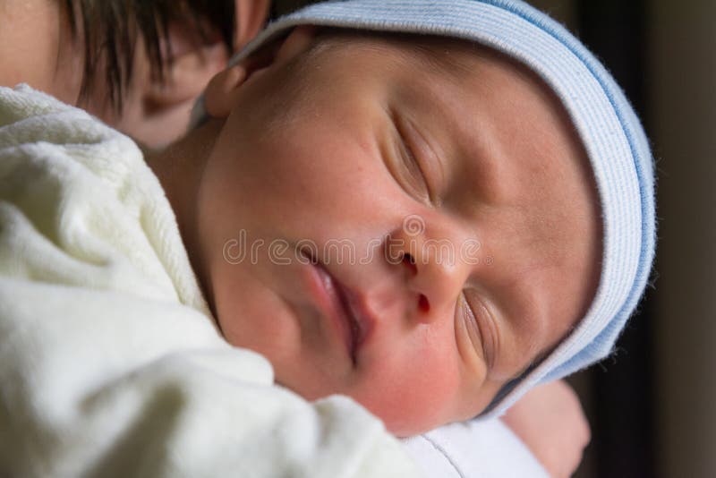 Baby Resting on His Mother`s Shoulder Stock Photo - Image of horizontal ...