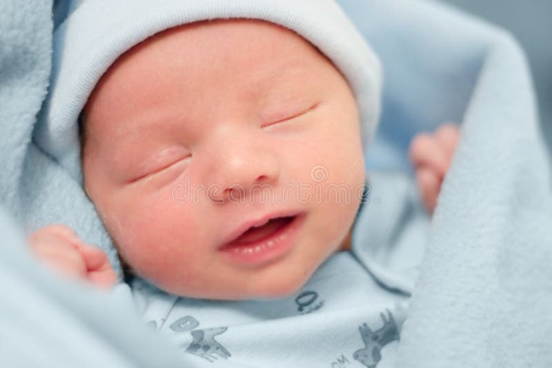 Baby Resting with a Peaceful Expression on Face Stock Image - Image of ...