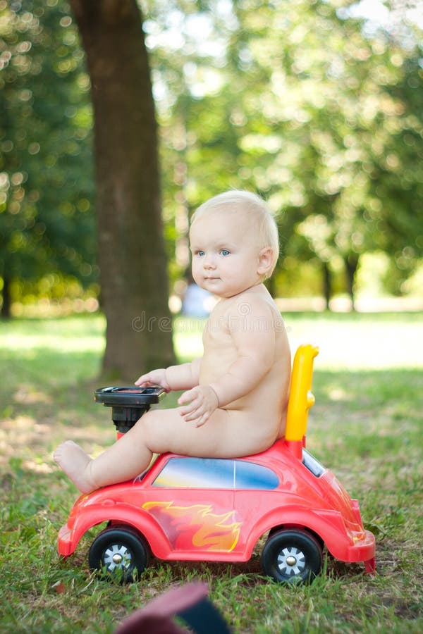 Baby ride on toy car stock photo. Image of baby, carefree - 16964436