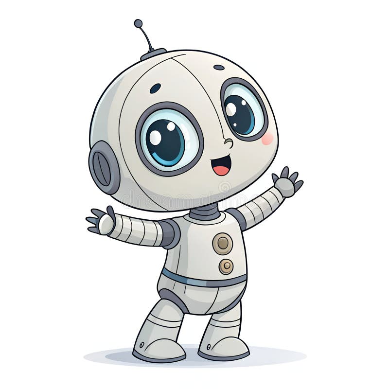 Baby Robot Funny Jumping Ai Generated Character 3d Image Stock ...