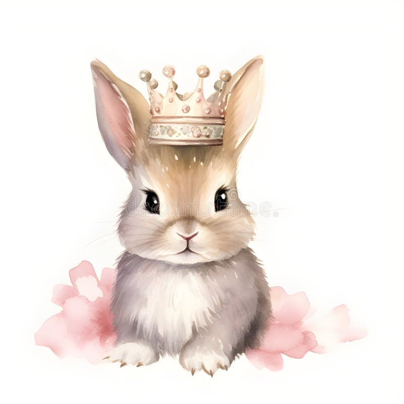 Baby Roman Emperor Cute Bunny Cute Bunny Watercolor Stock Illustration ...