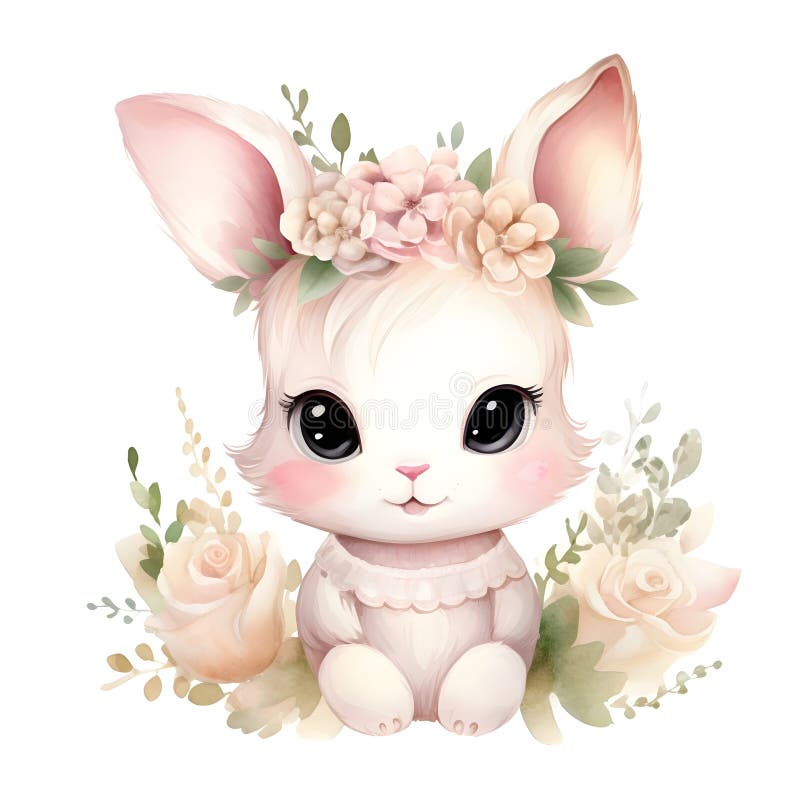 Baby Roman Emperor Cute Bunny Cute Bunny Watercolor Stock Illustration ...