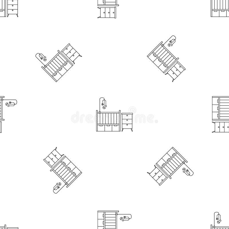 Baby Room Bed Pattern Seamless Vector Stock Vector - Illustration of ...