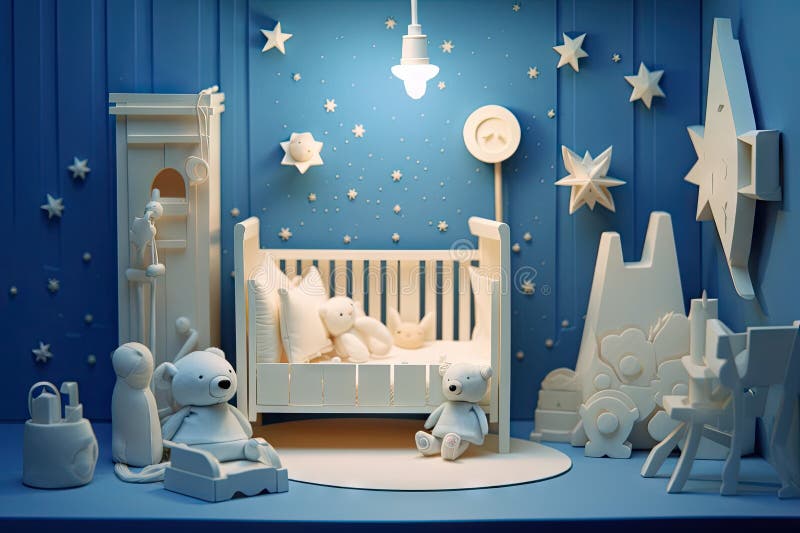 Baby Room, with Bedtime Scene, Including Lullaby Playing and Night ...