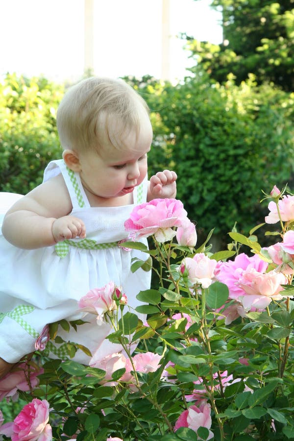 Pretty baby stock image. Image of girl, lips, nose, flower - 888461