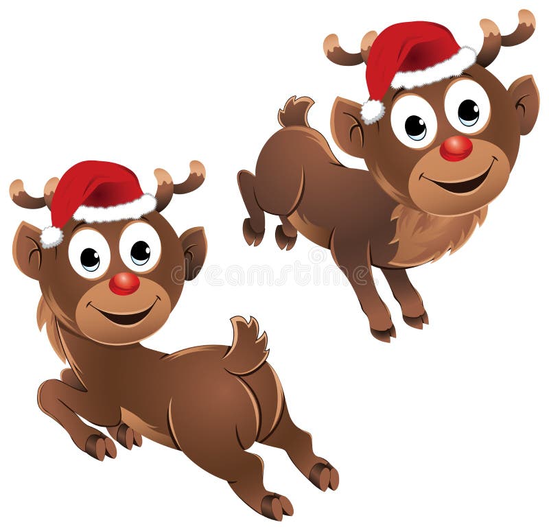 Rudolph the Reindeer Winking with Christmas Balls Stock Illustration ...