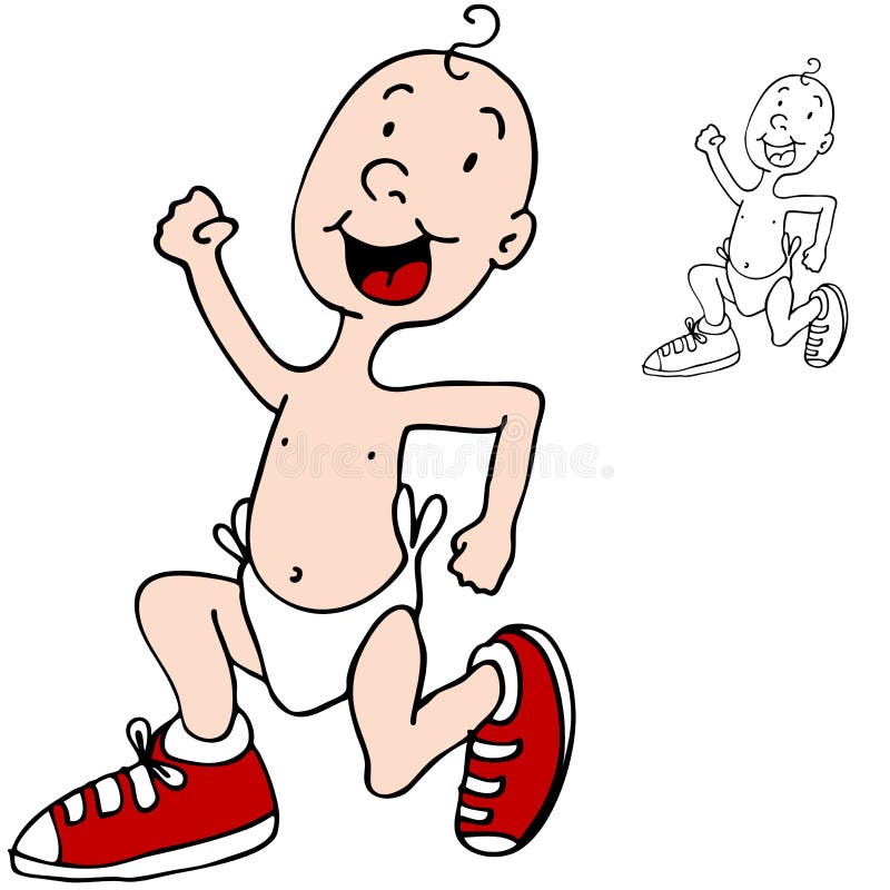 Baby Runner stock vector. Illustration of diaper, isolated - 22132903