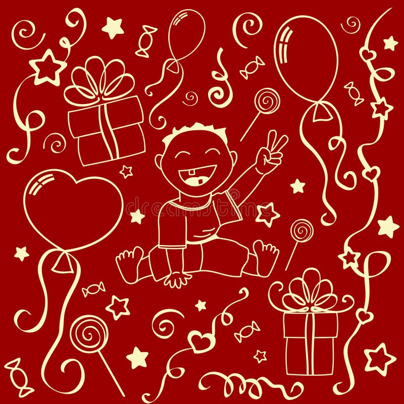 Baby s birthday stock vector. Illustration of decorative - 16676981