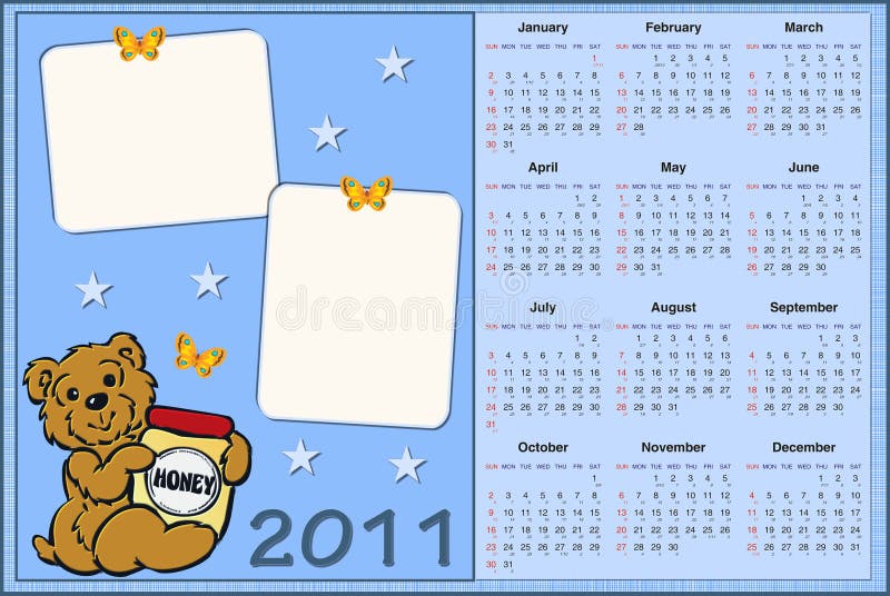 Baby s calendar for 2011 stock illustration. Illustration of banner ...