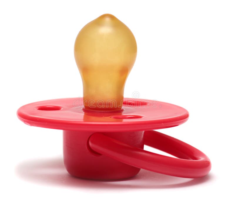 Baby S Dummy Red Isolated on White Background. Stock Photo - Image of ...