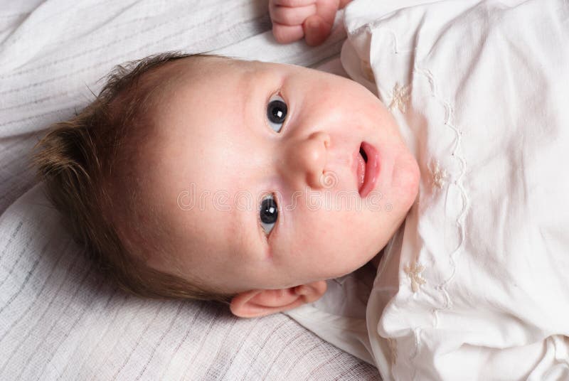 Baby s face stock image. Image of cheesecloth, months - 21637365