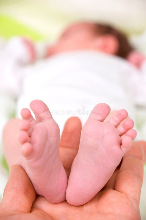 Newborn baby feet stock image. Image of beautiful, indoor - 15834553
