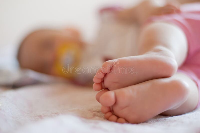 Baby s feet; stock photo. Image of lying, brightly, horizontal - 40363538