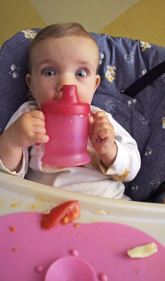 Baby s lunch. stock photo. Image of childhood, boys, chin - 2668002
