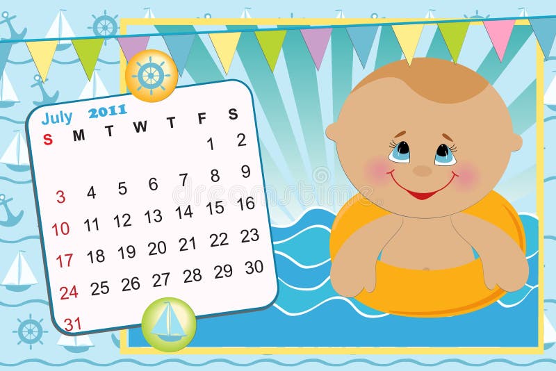 Baby S Monthly Calendar for 2012 Stock Vector - Illustration of heart ...
