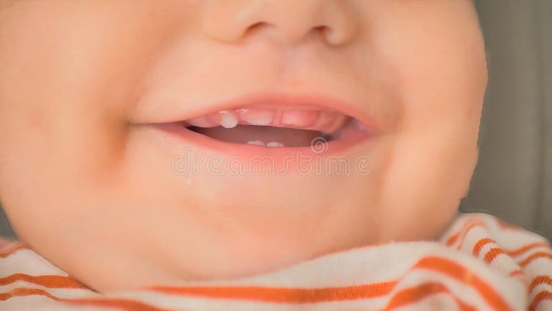 Baby S Mouth , the First Small Teeth Stock Photo - Image of cheerful ...