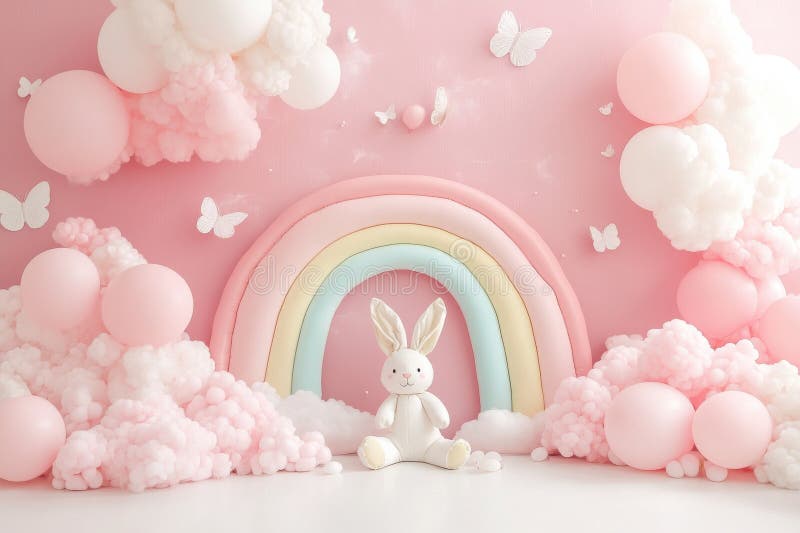 A Baby S Room with a Pink and White Theme Stock Photo - Image of cream ...