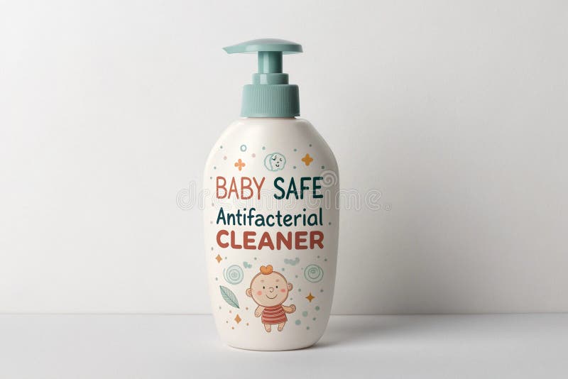 Baby-safe Antibacterial Cleaning Solution Bottle Stock Illustration ...