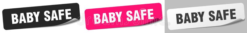 Baby Safe Sticker. Baby Safe Sticker Set on White Background Stock ...