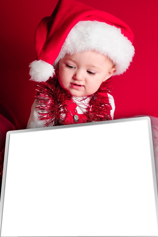 Baby Santa stock photo. Image of person, surprise, looking - 27949740