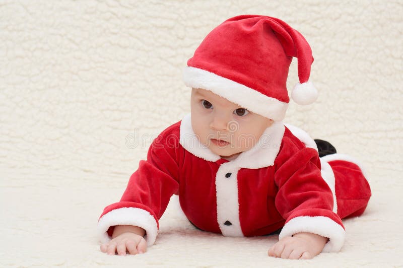 Baby in santa s suit stock image. Image of boys, wonder - 3974929