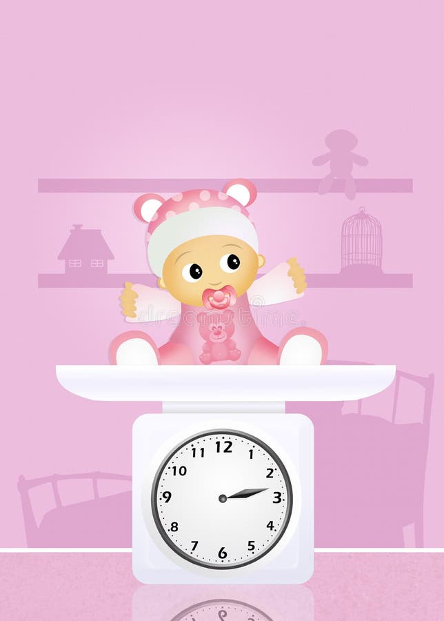 Baby scales stock illustration. Illustration of balance - 52137611