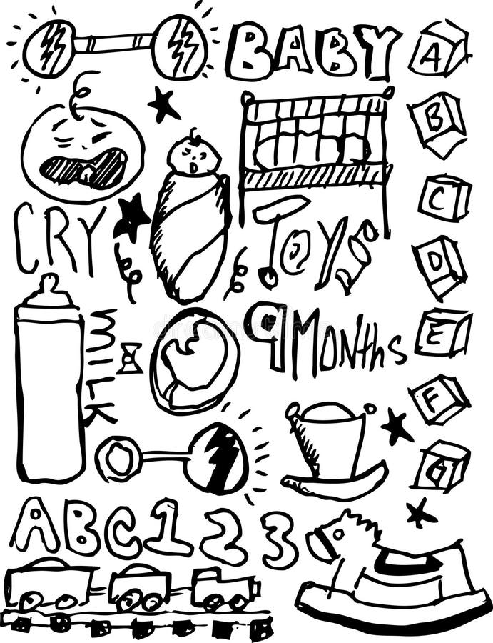 Baby Scribble stock illustration. Illustration of lines - 6746139
