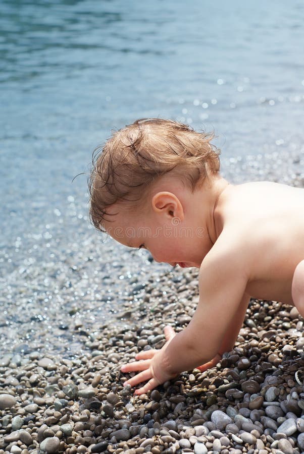Baby at the sea stock image. Image of child, beautiful - 24794435