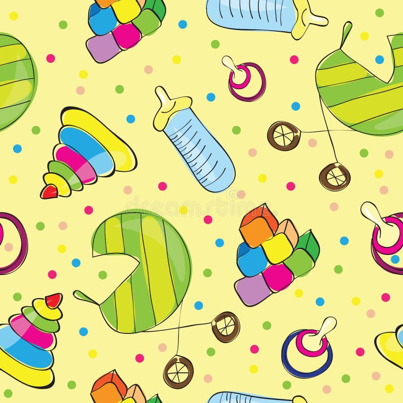 Baby seamless pattern stock vector. Illustration of happy - 45315820