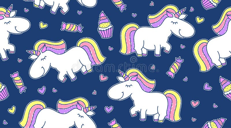 Baby Seamless Pattern with Unicorns Stock Vector - Illustration of baby, color: 77655334