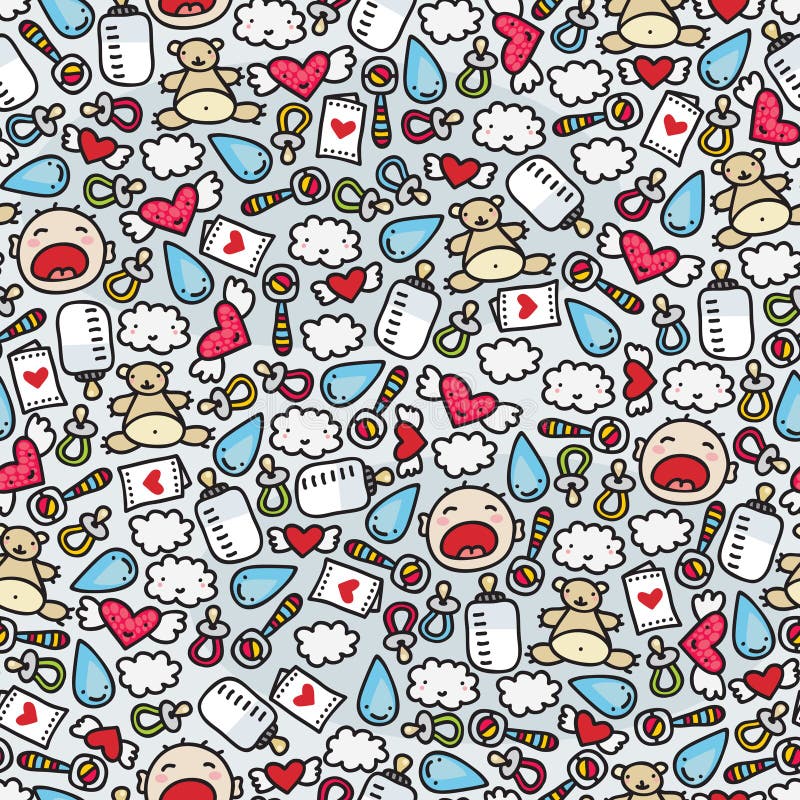 Baby seamless pattern. stock vector. Illustration of seamless - 32660953
