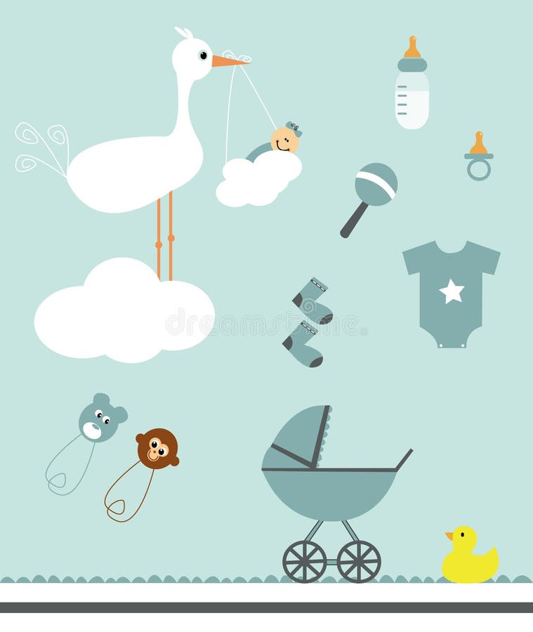 Baby Set stock vector. Illustration of bottle, cute, element - 77356357